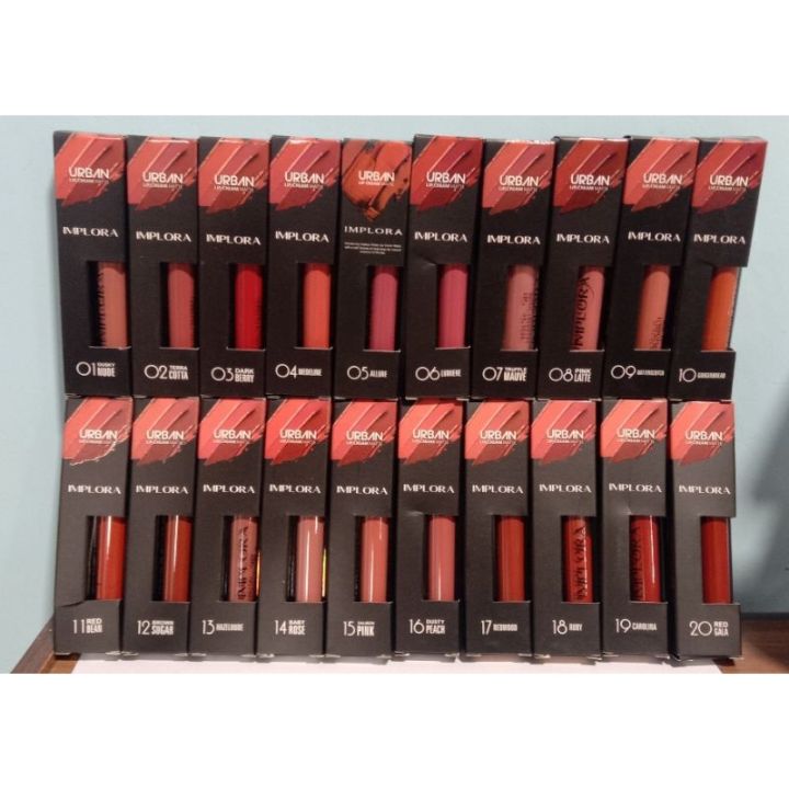 LIP CREAM MATTE IMPLORA ORIGINAL READY LENGKAP 1 SAMPAI 20 NEW | Lazada ...