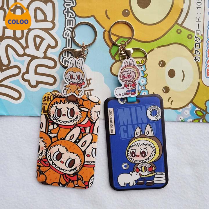 COLOO 2 Styles Keyrings Labubu Card Holder Cartoon Card Case Labubu Key ...