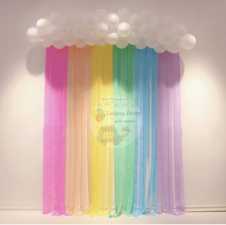 ชุดทำ back drop ม่าน ม่านฉากหลัง สายรุ้ง ชุดทำฉากหลัง ม่านฟอยล์ ลูกโป่ง ...