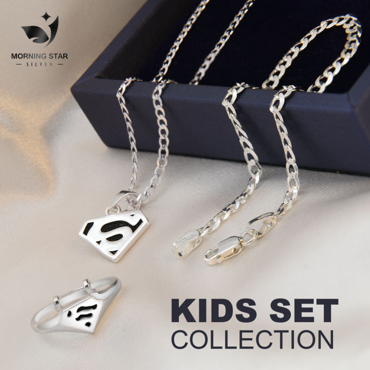 Morning Star Silver 92.5 Italy Silver Kids Set Collections 2021 | Lazada PH