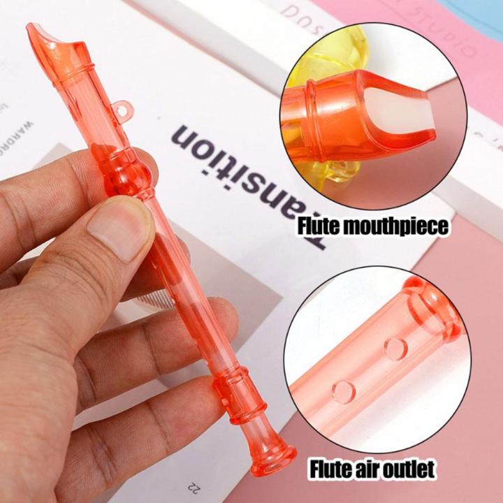 Premiere Colorful Transparent Flute Recorder 6-hole Children Learning ...