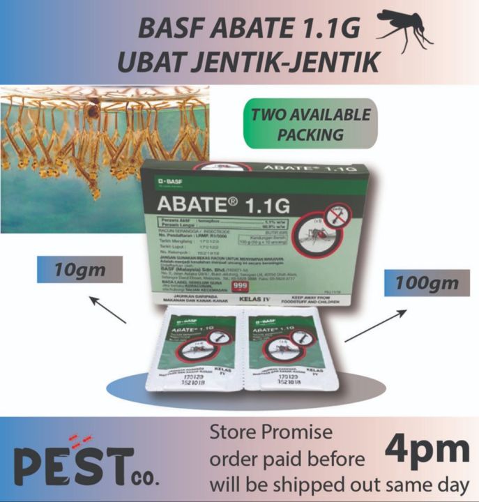 [10g/100g] BASF Abate 1.1G Aedes Mosquito Larvae Killer / Anti mosquito | Lazada