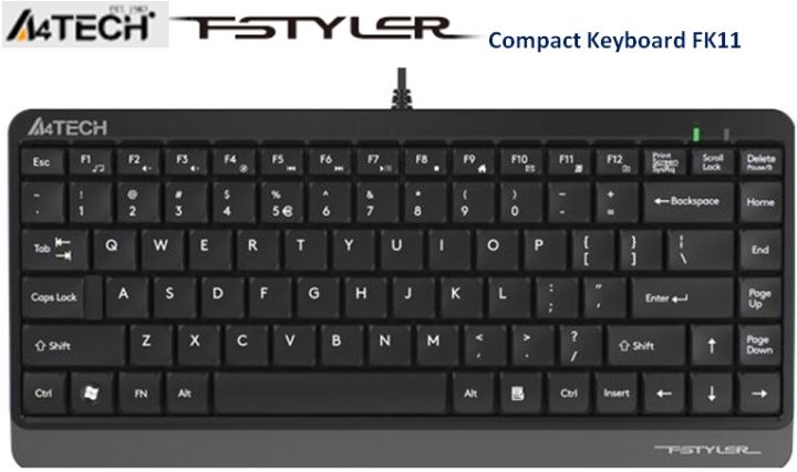 A4Tech Fstyler FK-11 Compact Keyboard USB wired for POS (Point of Sales ...