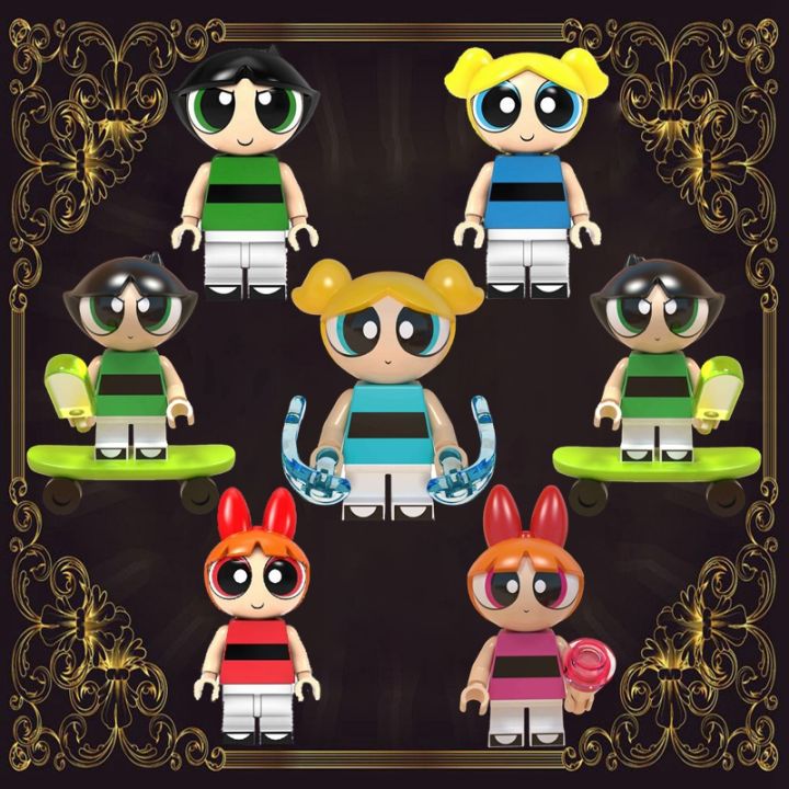 The Powerpuff Girls Cute Anime Cartoon TV Movie Minifigures Bricks ...