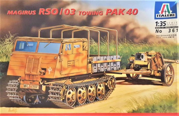 โมเดลพลาสติกรถสายพานลากจูง Italeri 1/35 No361 MAGIRUS RSO พร้อมปืนใหญ่ ...