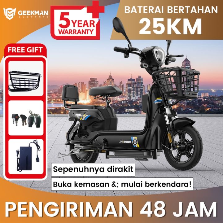 Geekman Sepeda Listrik Dewasa Sepeda Listrik Murah | Lazada Indonesia