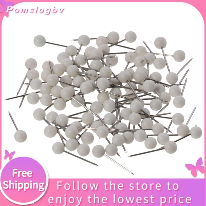 POMELOGBV 500PCS White Push Pins 1/8-Inch Round Head Decorative Thumb ...