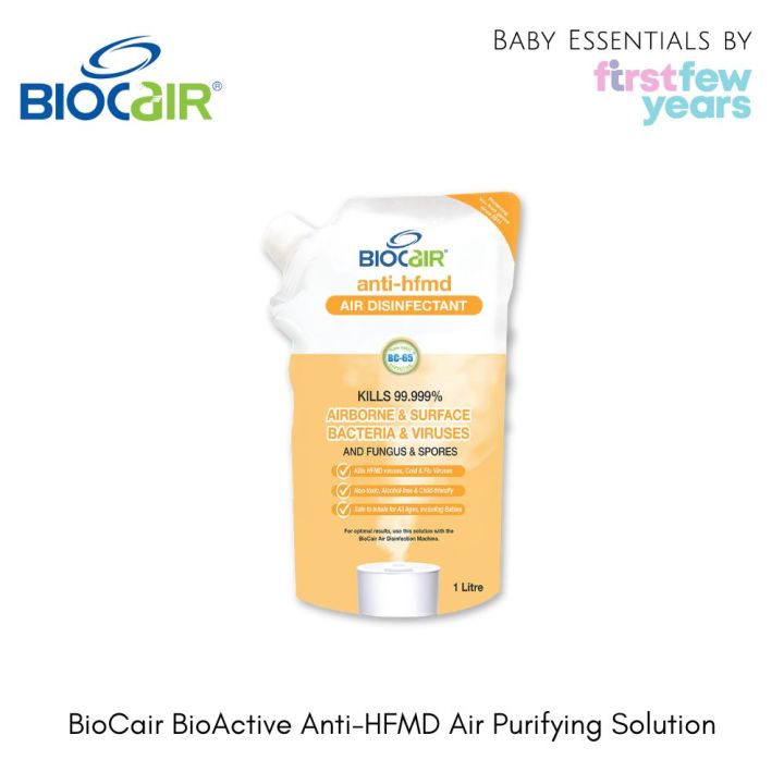BioCair BioActive Anti-HFMD Air Purifying Solution Single / 4 Packs (1L ...