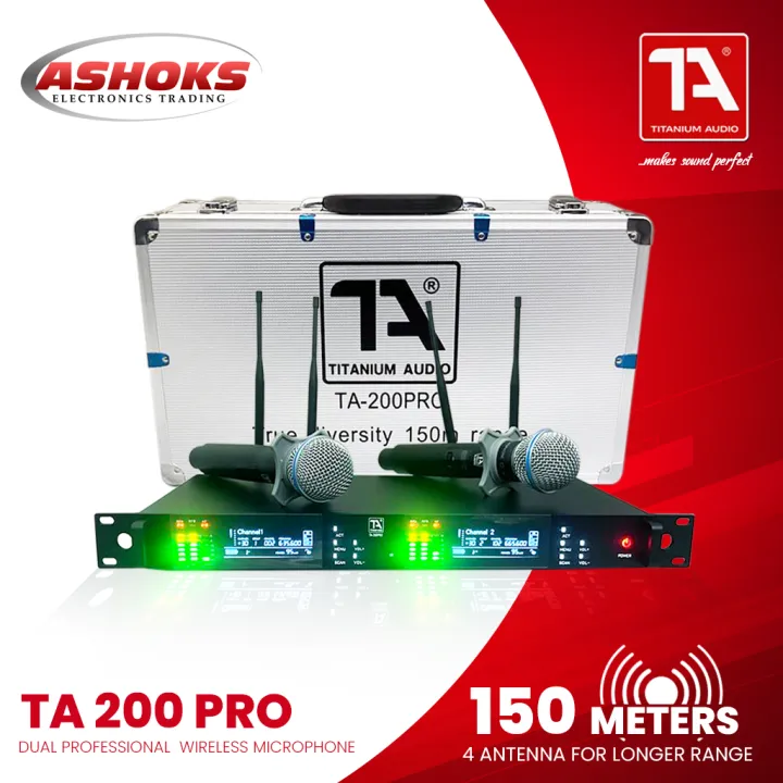 Titanium Audio 200 Pro Wireless Microphone / 2 Channel UHF Wireless Mic ...