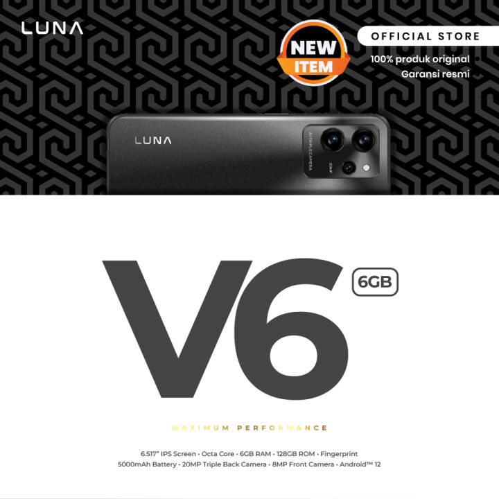 LUNA Smartphone V6 RAM 6/128GB Dual SIM 4G LTE 6.5" Inch IPS HD+ 20MP ...