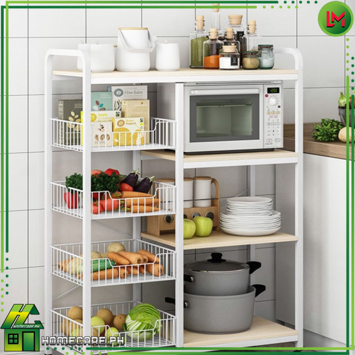 HOMECARE PH.Kitchen shelf movable microwave oven rack floor standing ...
