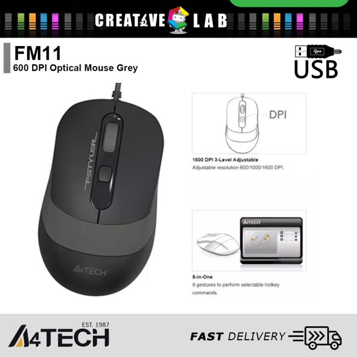 A4tech Fm11 1600 Dpi Optical Mouse Grey Lazada Ph 4582
