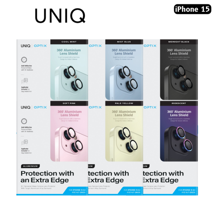 UNIQ Optix Aluminium Camera Lens Protector For iPhone 15 / 15 Plus / 15 ...