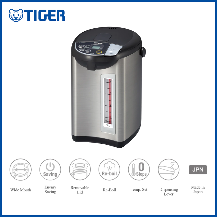 Tiger Electric Water Heater Airpot PDU-A Energy Saving Timer Adjustable ...