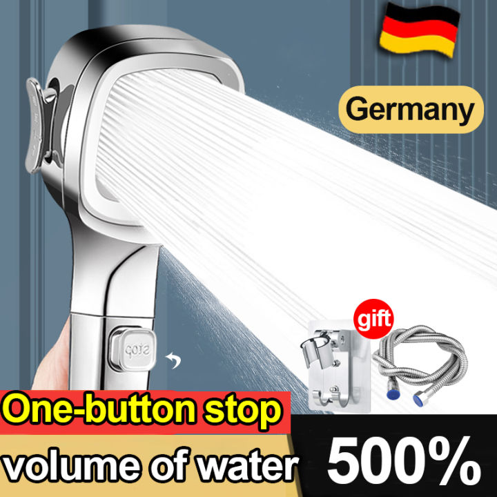 4 in 1 Set 5 Mode Shower Head bathroom High Pressure Holder Wall Mounted Bracket Removable ...