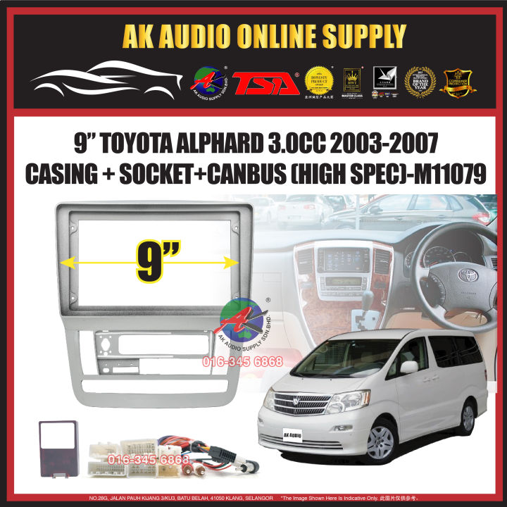 Toyota Alphard / Vellfire 2003 - 2007 ANH10 ( 3.0cc High Spec With Canbus ) 9" Inch Android ...