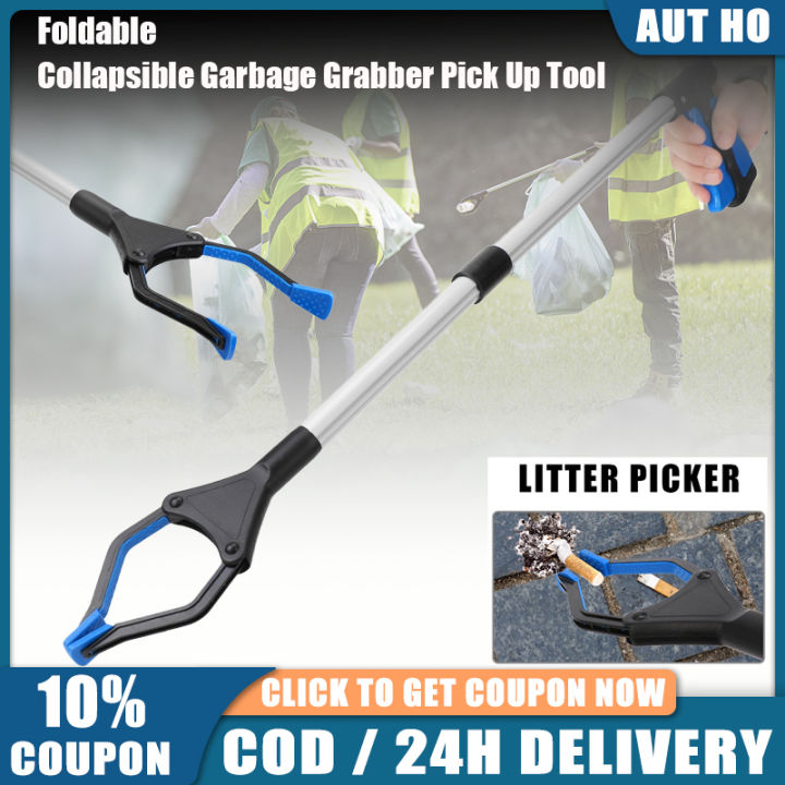 Foldable Collapsible Garbage Grabber Pick Up Tool Litter Reacher Picker ...