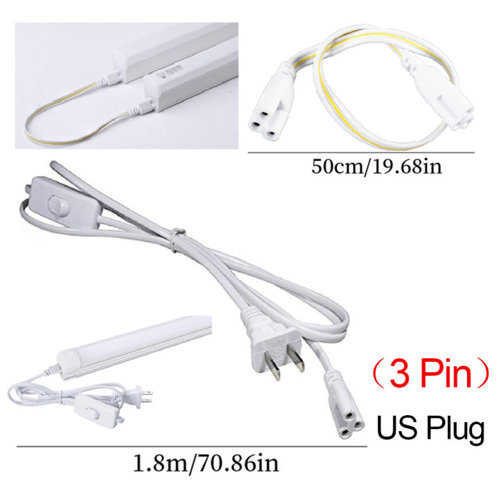 1.8 Meters US Plug T4 T5 T8 Tube Connector Cable Power Plug With Switch ...