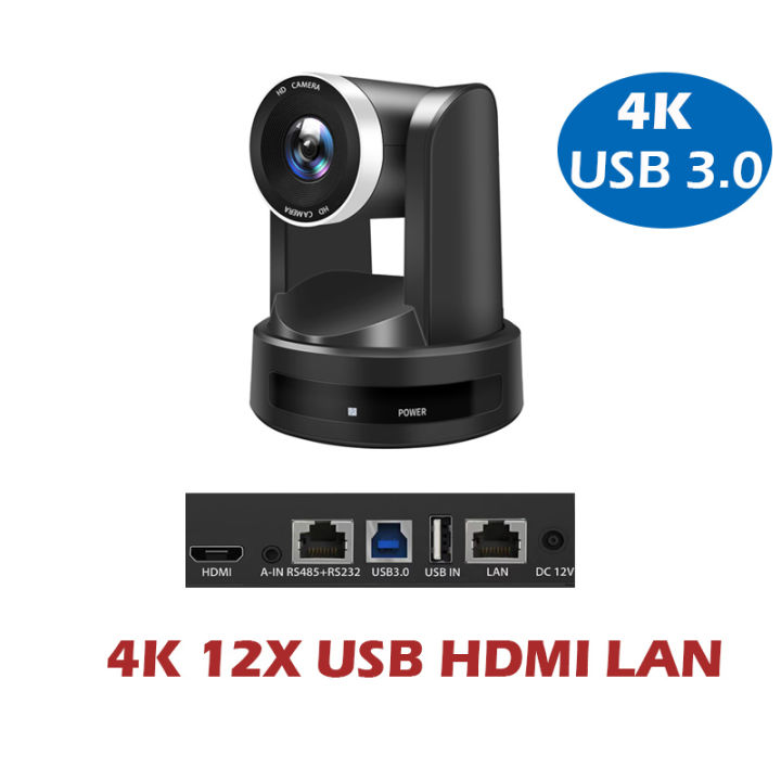 SMTAV 4K Conference Camera USB PTZ Camera 12X Zoom HDMI IP Live ...