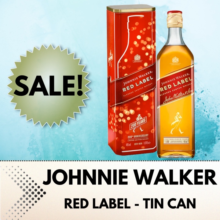 Johnnie Walker Red Label 1L with Tin Can - 200th Anniversary - Limited ...