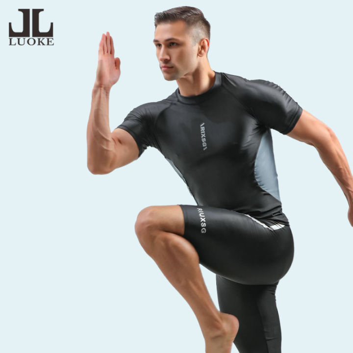 Luoke Swimwear for Men, Men's Quick Dried Beach Swimming Suit Top ...