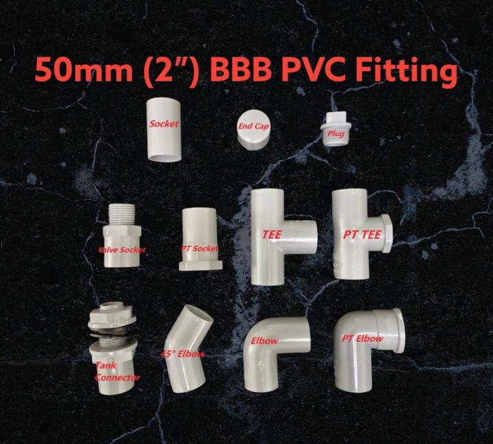 50MM (2") PVC Fitting / PVC Connector - Socket/Elbow/Tee - P/T Socket Elbow/Valve Socket/Plug ...