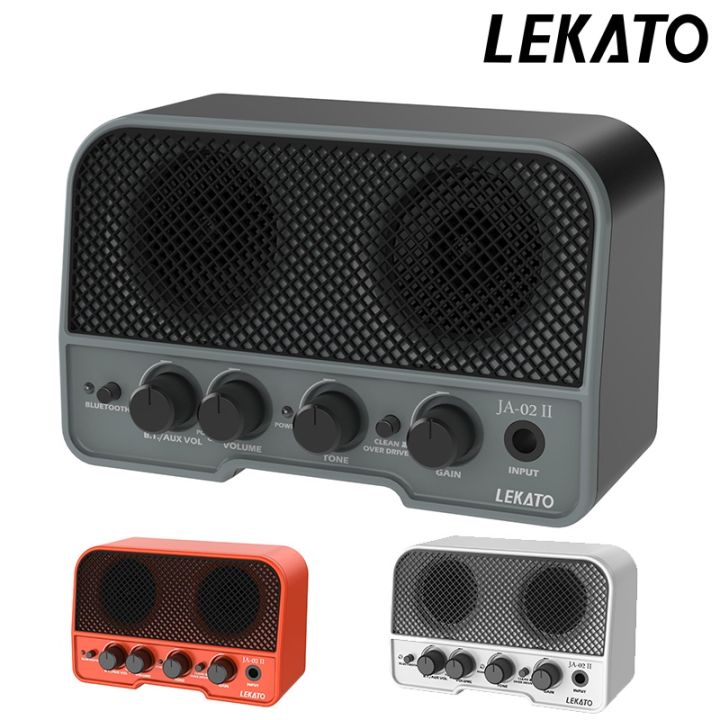 LEKATO Mini Electric Guitar Amplifier 5W Rechargeable Clean&Overdrive Effects Bluetooth 5.0 ...