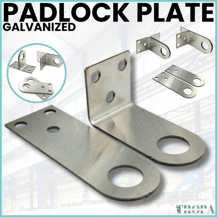 5PCS Galvanized Padlock Plate Bar Straight and Bend Home Lock Bracket ...
