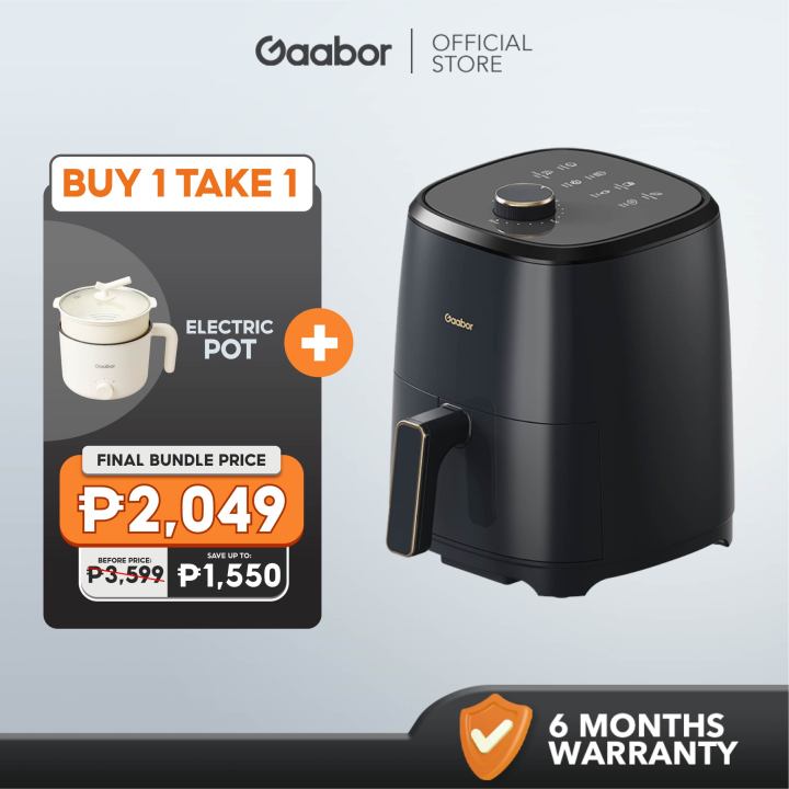 [Buy 1 Take 1]Gaabor 4.5L Air Fryer With Free Oil Paper and 1.5L Multi ...