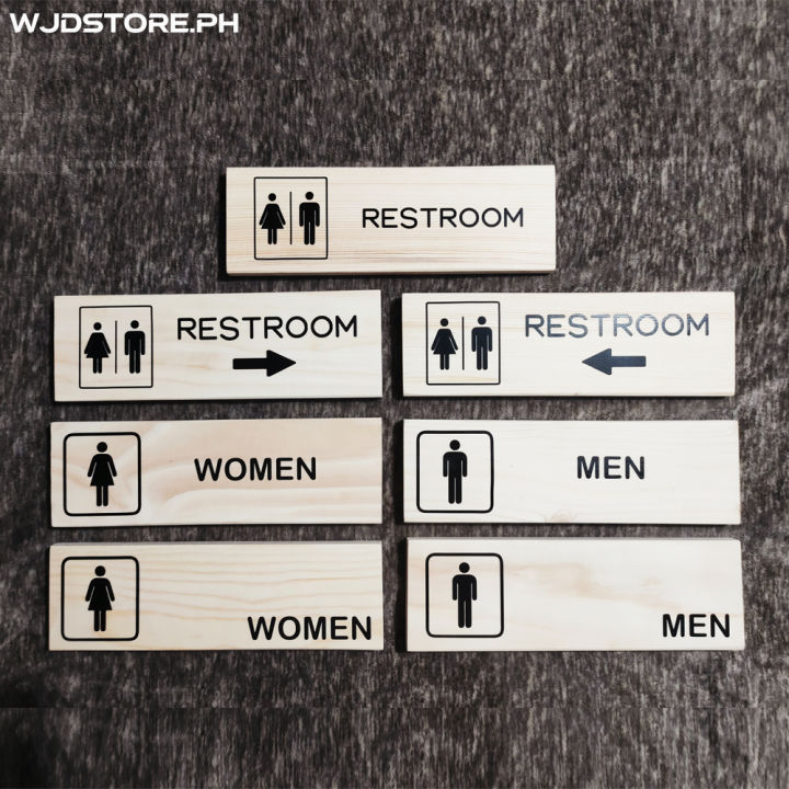 Toilet sign Restroom sign Mens toilet sign Womens toilet sign wall ...