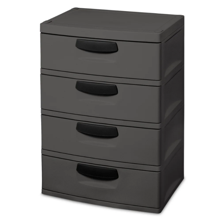 Sterilite 4 Drawer Unit Plastic, Flat Gray bathroom cabinet storage ...