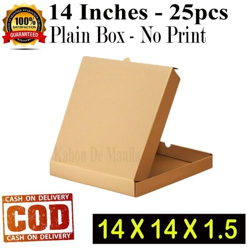 Pizza Box Corrugated Plain Box 14 Inches Plain 25pcs per bundle | Lazada PH