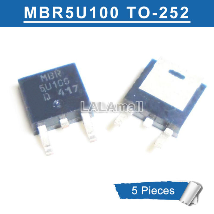 5pcs MBR5U100 TO-252 MBR 5U100 TO252 SMD 100V 5A Schottky Transistor ...