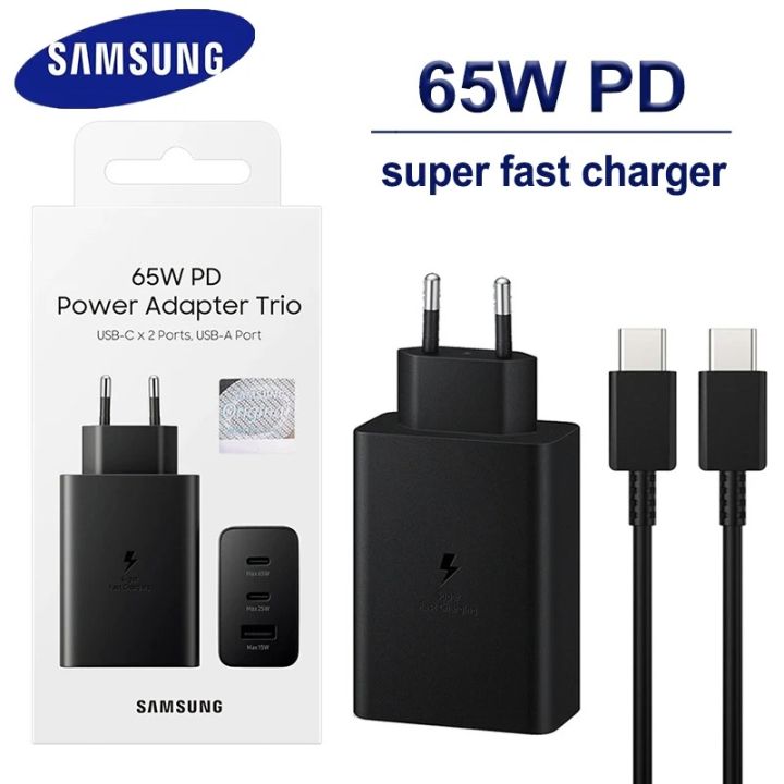Original Samsung 65W PD Power Adapter Trio For Samsung Galaxy S22 S23 ...