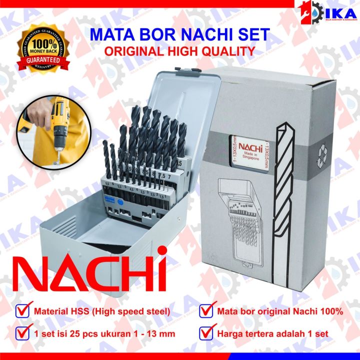 Mata Bor Nachi Original Set 1 - 13mm Komplit 25 pcs Mata Bor Besi High Quality | Lazada Indonesia