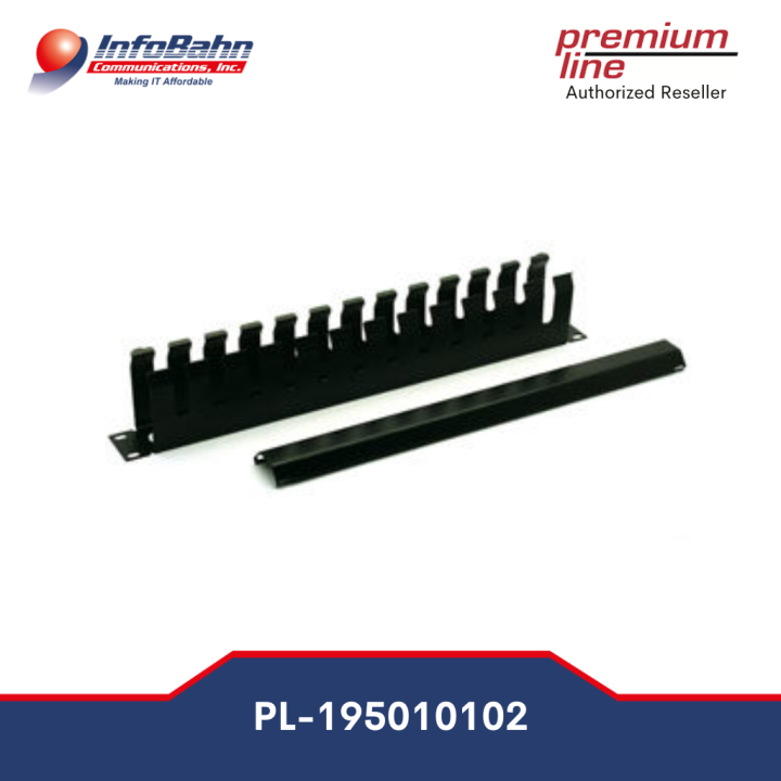Premium-Line 1U 19” Cable Management, Duct Type, Black (Part Number ...