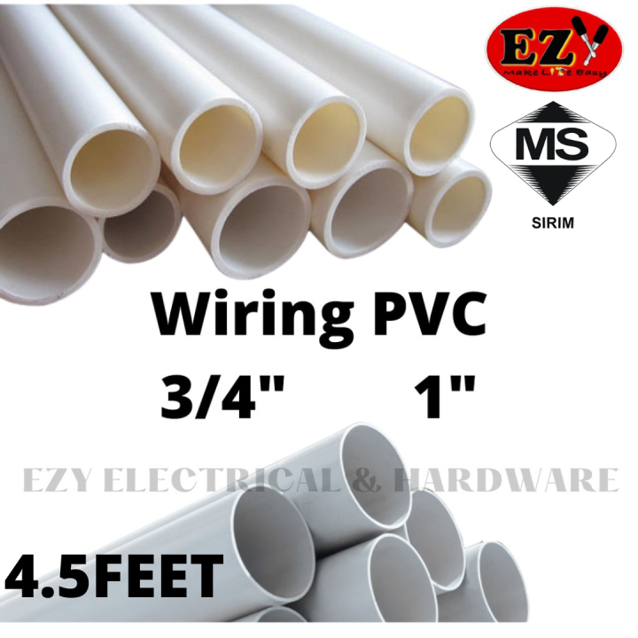 WIRING PVC PIPE 3/4" 1" 20MM 25MM ( 4.5 FEET/4.5KAKI ) | Lazada