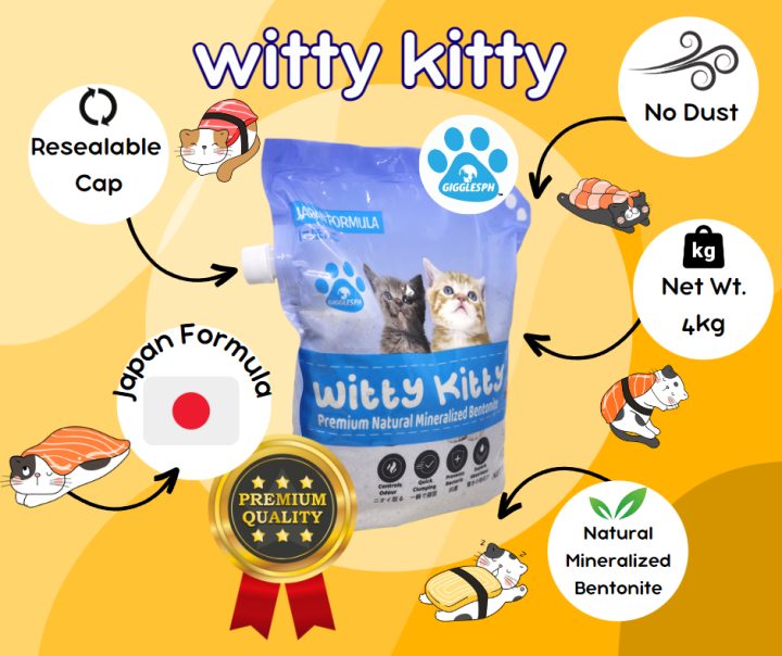 4kg Gigglesph Witty Kitty Premium Natural Mineralized Bentonite Cat Litter | Lazada PH