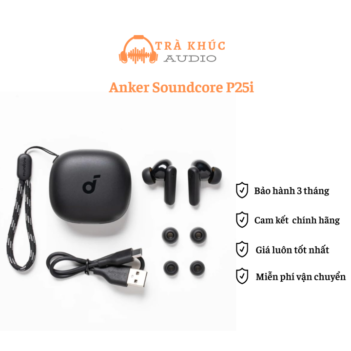 Tai nghe Anker Soundcore P25i True Wireless Earbuds Pocket In-Ear Headphones 30H Playtime - TRÀ ...