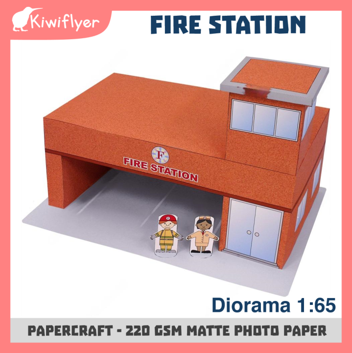 Papercraft Diorama - Stasiun Pemadam kebakaran (Fire Station) | Lazada ...