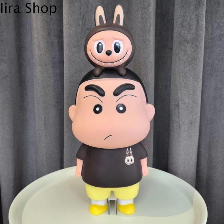 IIRA Statue Labubu Crayon Shin-Chan Figure Anime PVC Doll Labubu Crayon ...
