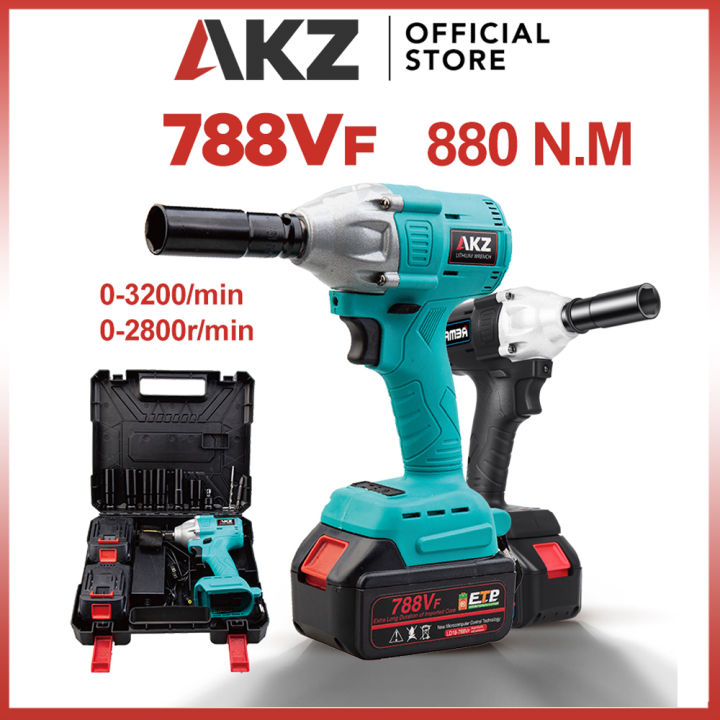 AKZ 788VF Electric Wrench Cordless Electric Ratchet Driver Socket Torque Reverse Tire Repair ...
