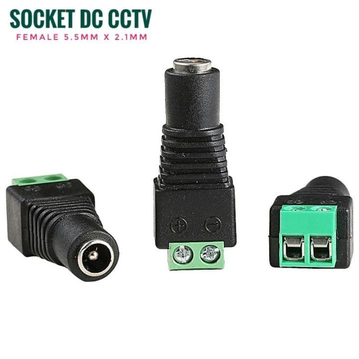 Socket DC Plug Female Power Adapter CCTV 5.5mm x 2.1mm ke kabel 12v ...