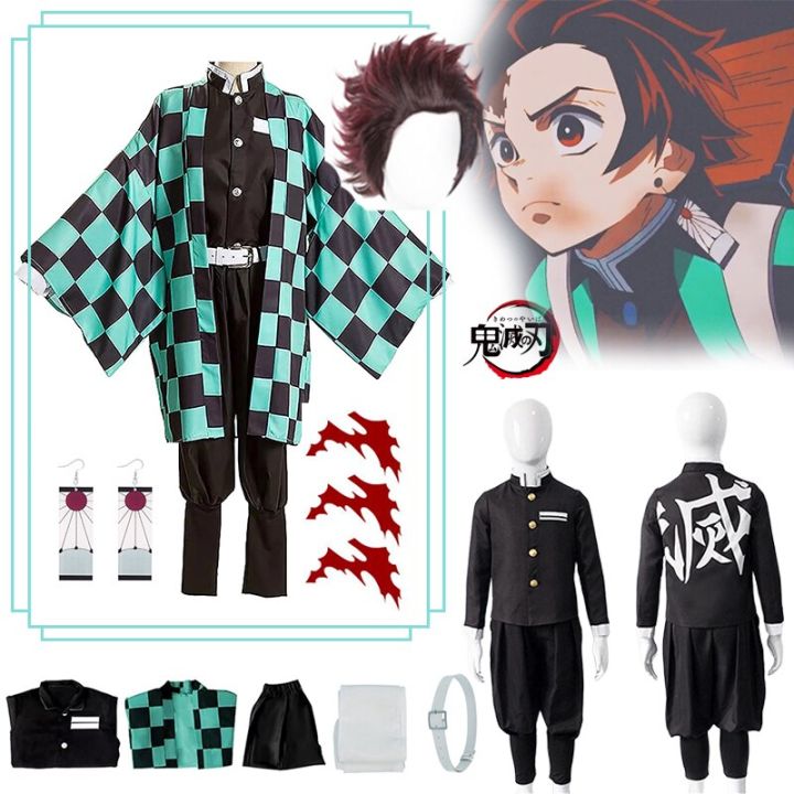 Tanjiro Cosplay Anime Demon Slayer Tanjirou Kamado Costume Kimetsu No ...