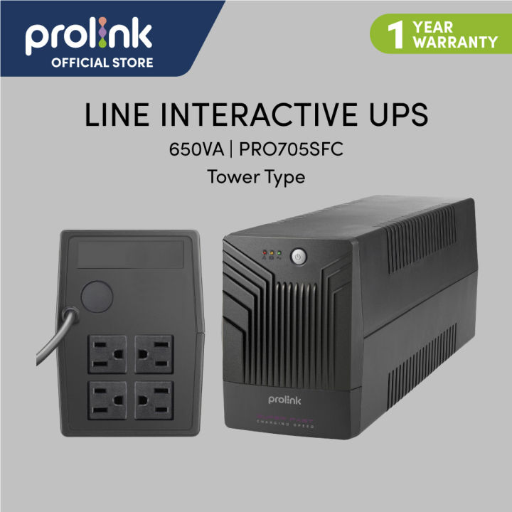 (Exclusive) Prolink 650VA 390watts Line Interactive UPS | Built-in AVR ...