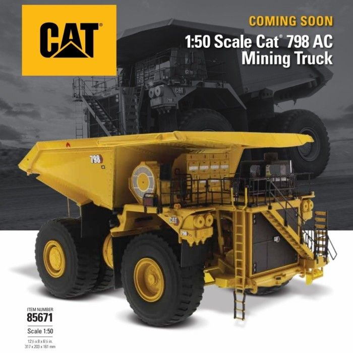 Diecast Miniatur Alat Berat Caterpillar CAT 798 AC Mining Truck (1:50 ...