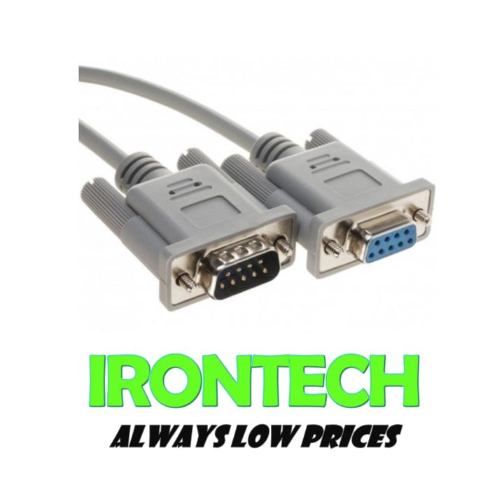 1.5M 3M 5M 10M 15M RS232 Serial DB9 9Pin Male to Female 2-3 Cross Line ...