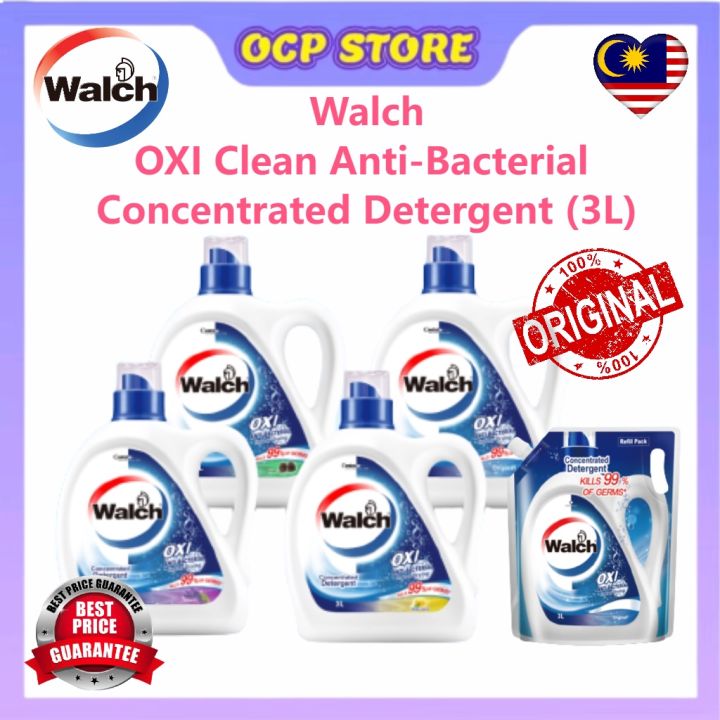 【New】Walch OXI Clean Anti-Bacterial Concentrated Detergent (3L) Refill ...