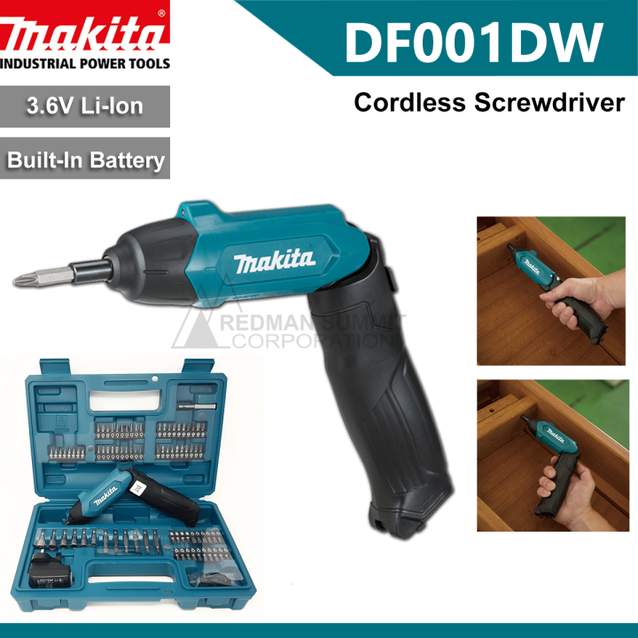 Makita DF001DW 6.0 N·m (53 in.lbs.) In-Line Cordless Screwdriver 3.6V ...