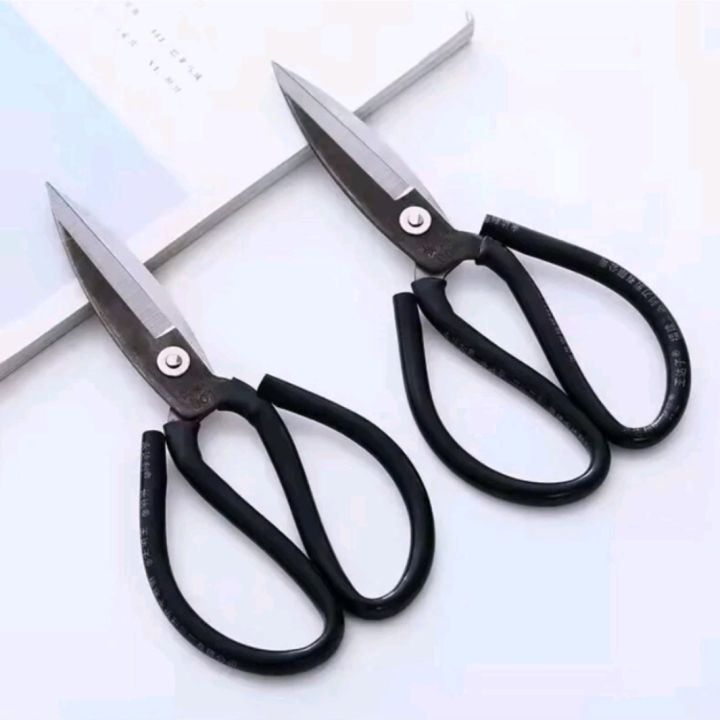 Black Metal Scissors Heavy Duty Big Size With Rubber Handle Cloths ...